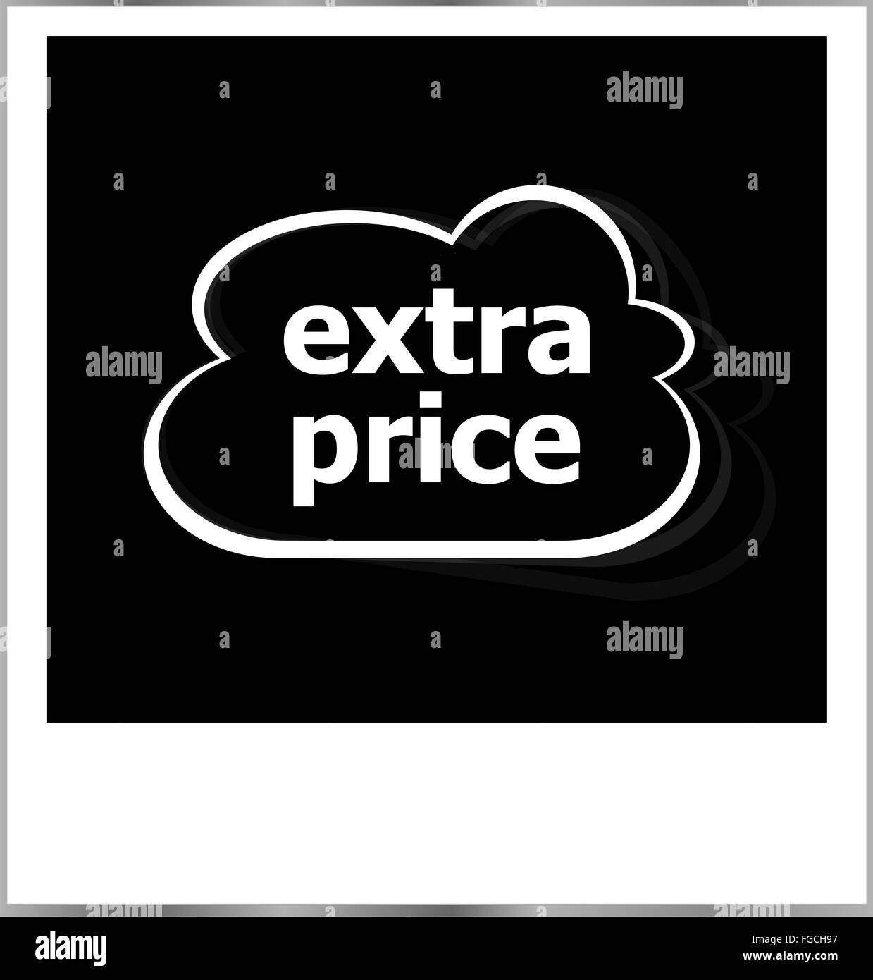 extra price word business concept, photo frame isolated on white Stock ...
