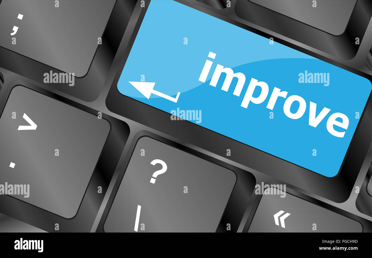 improve or improvement business concept with key on keyboard Stock ...