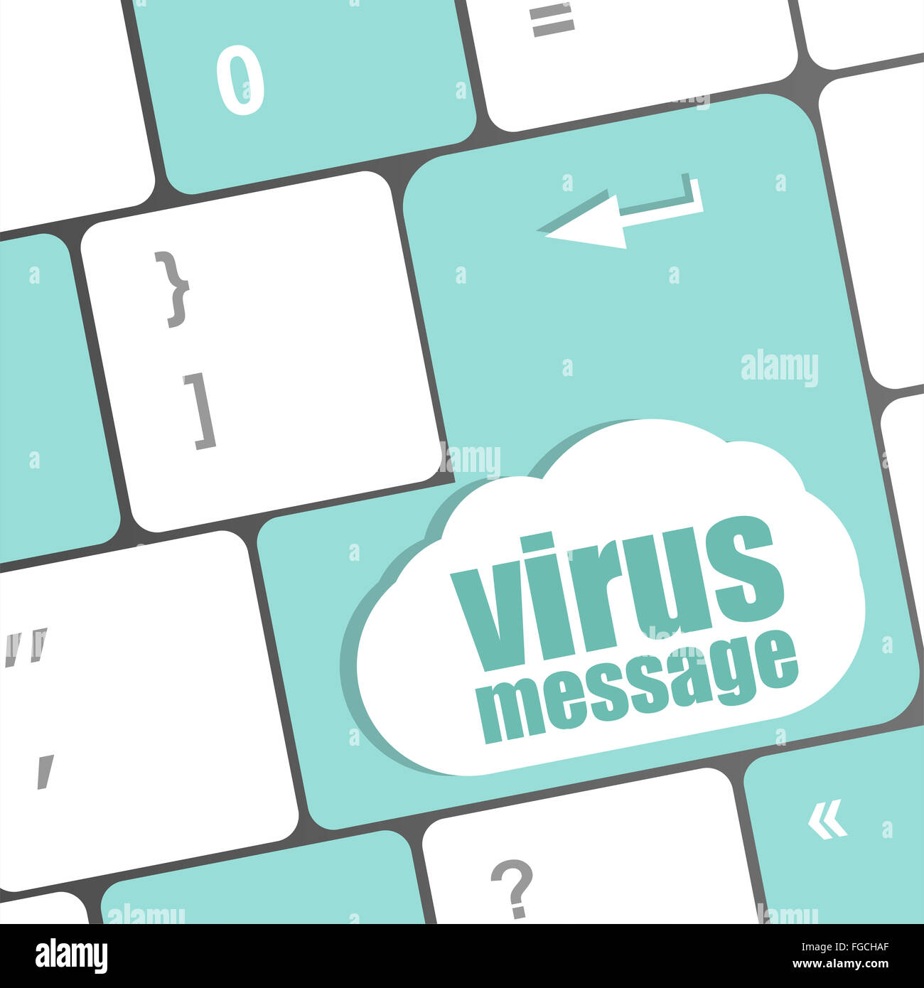 Computer keyboard with virus message key Stock Photo - Alamy