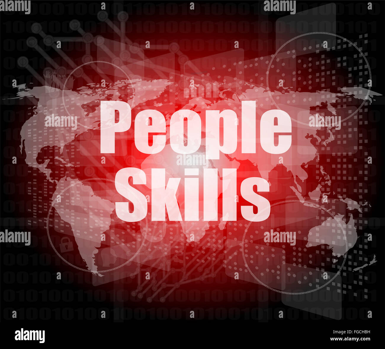people skills words on digital touch screen Stock Photo - Alamy