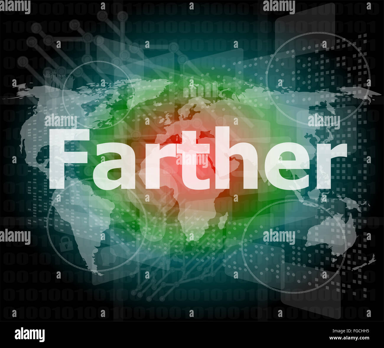 farther text on digital touch screen - social concept Stock Photo - Alamy