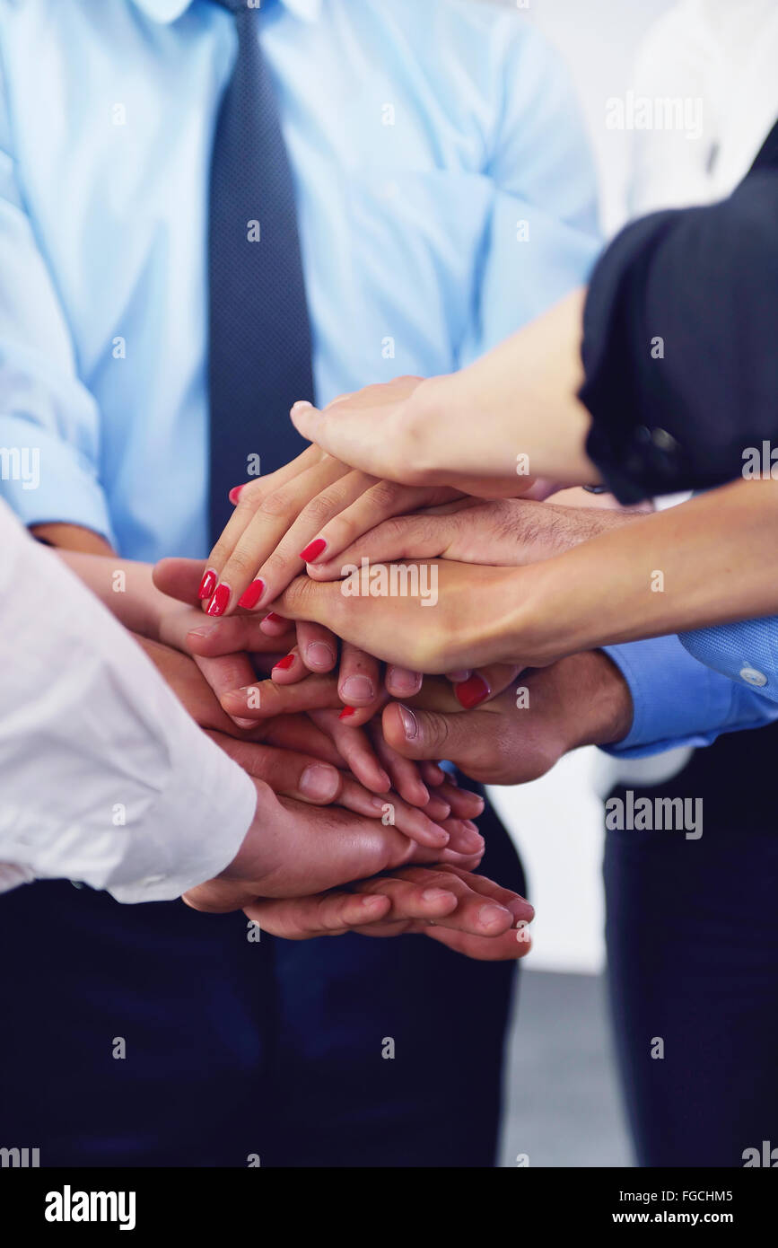 business people group joining hands Stock Photo - Alamy