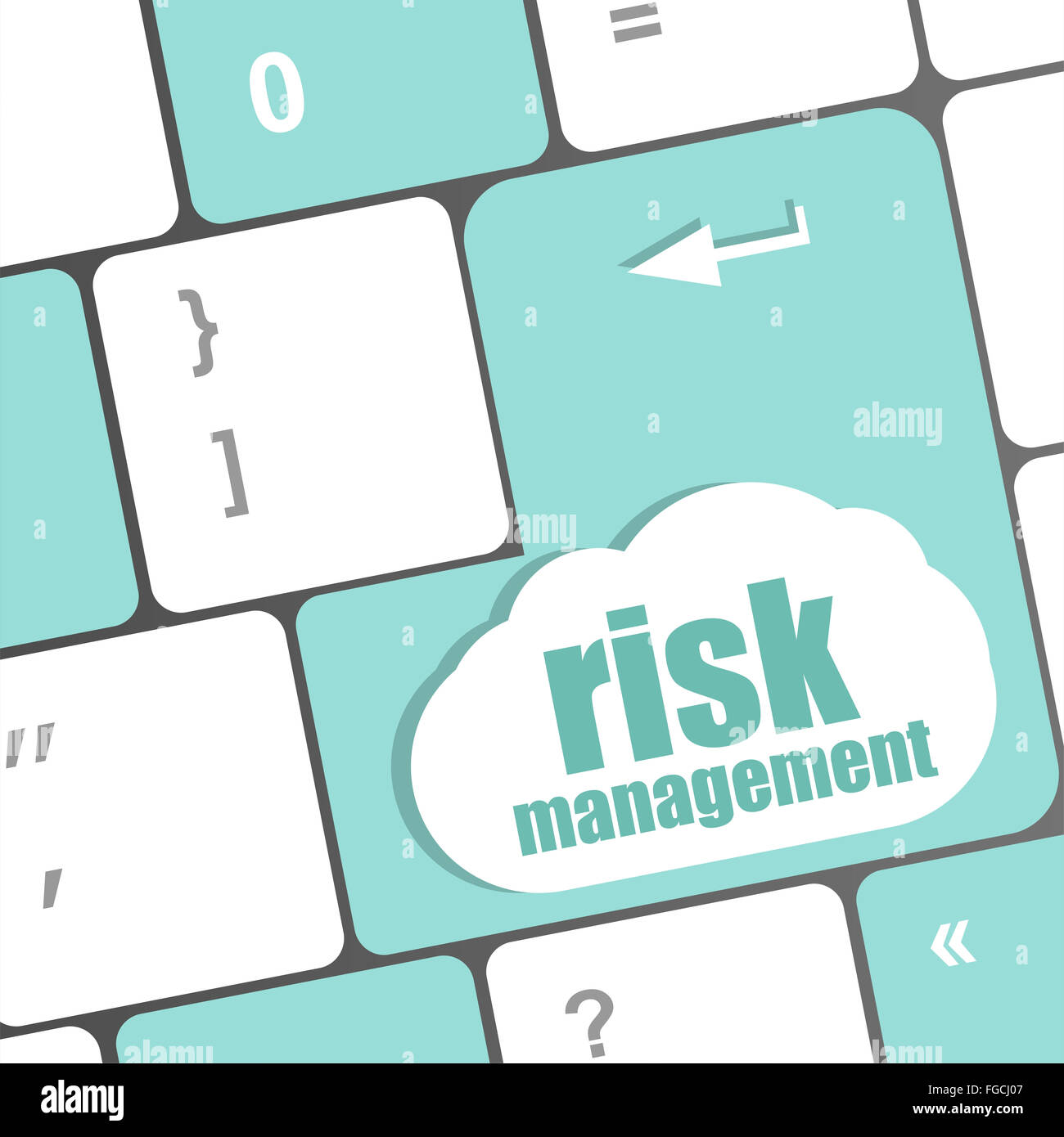 Keyboard with risk management button, internet concept Stock Photo - Alamy