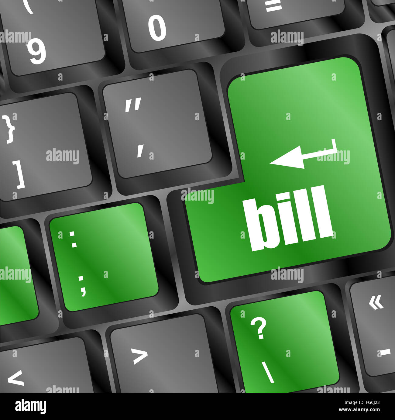 bill button on the keyboard keys Stock Photo - Alamy