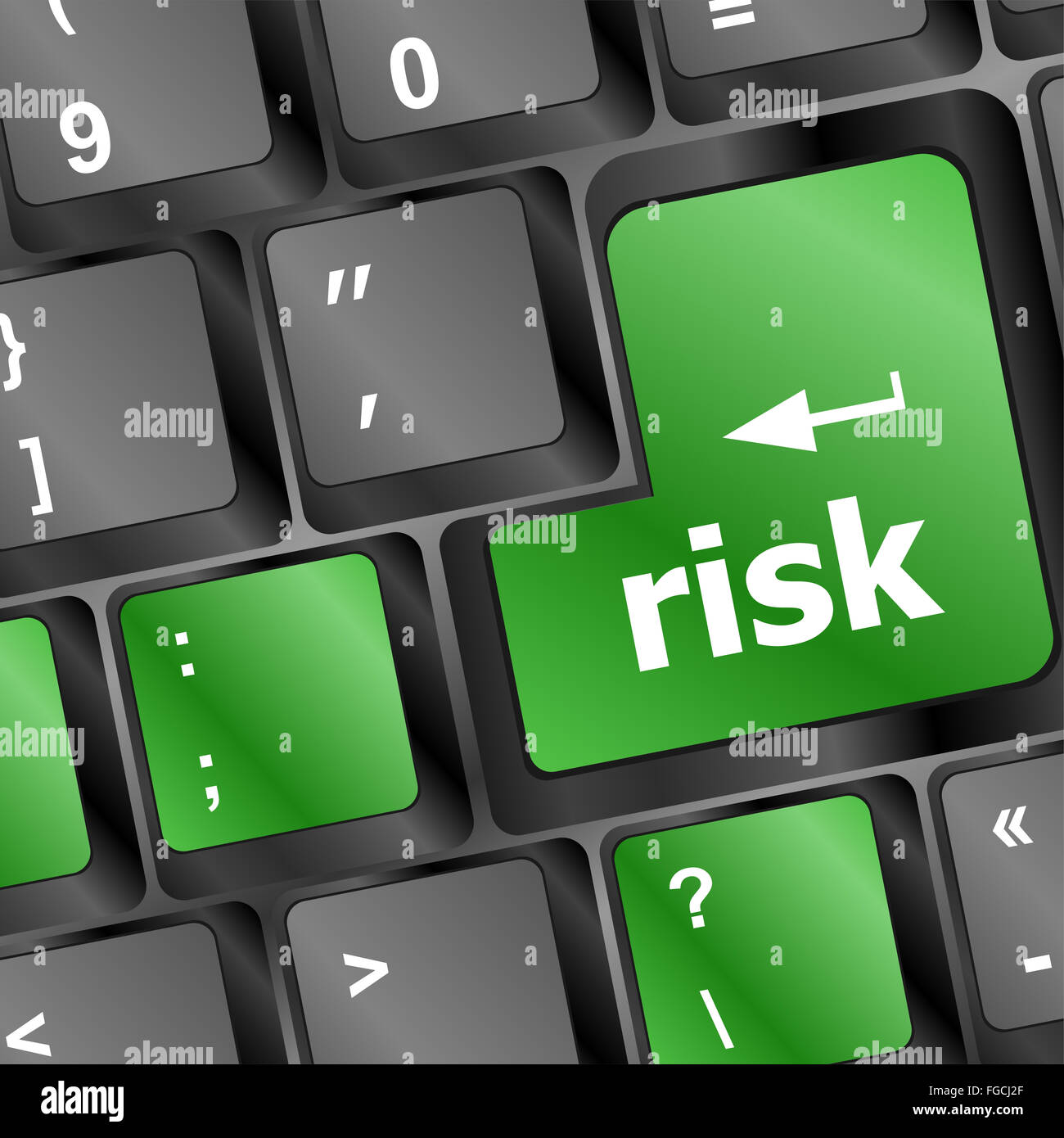 risk button on the keyboard Stock Photo - Alamy