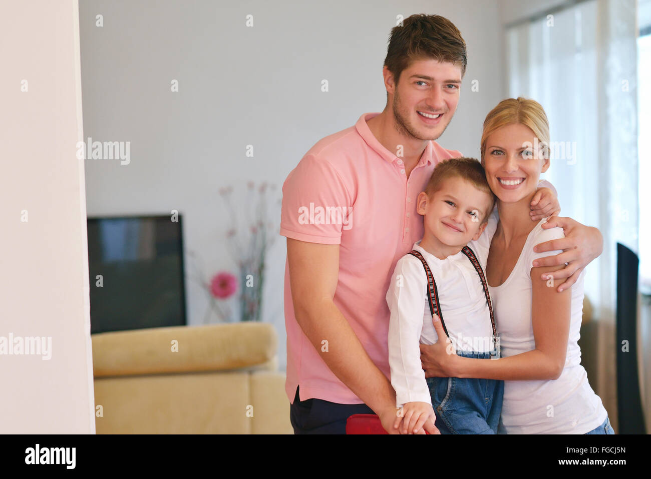 family at home Stock Photo - Alamy