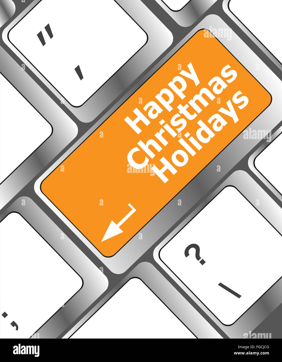happy christmas holidays button on computer keyboard key Stock Photo ...
