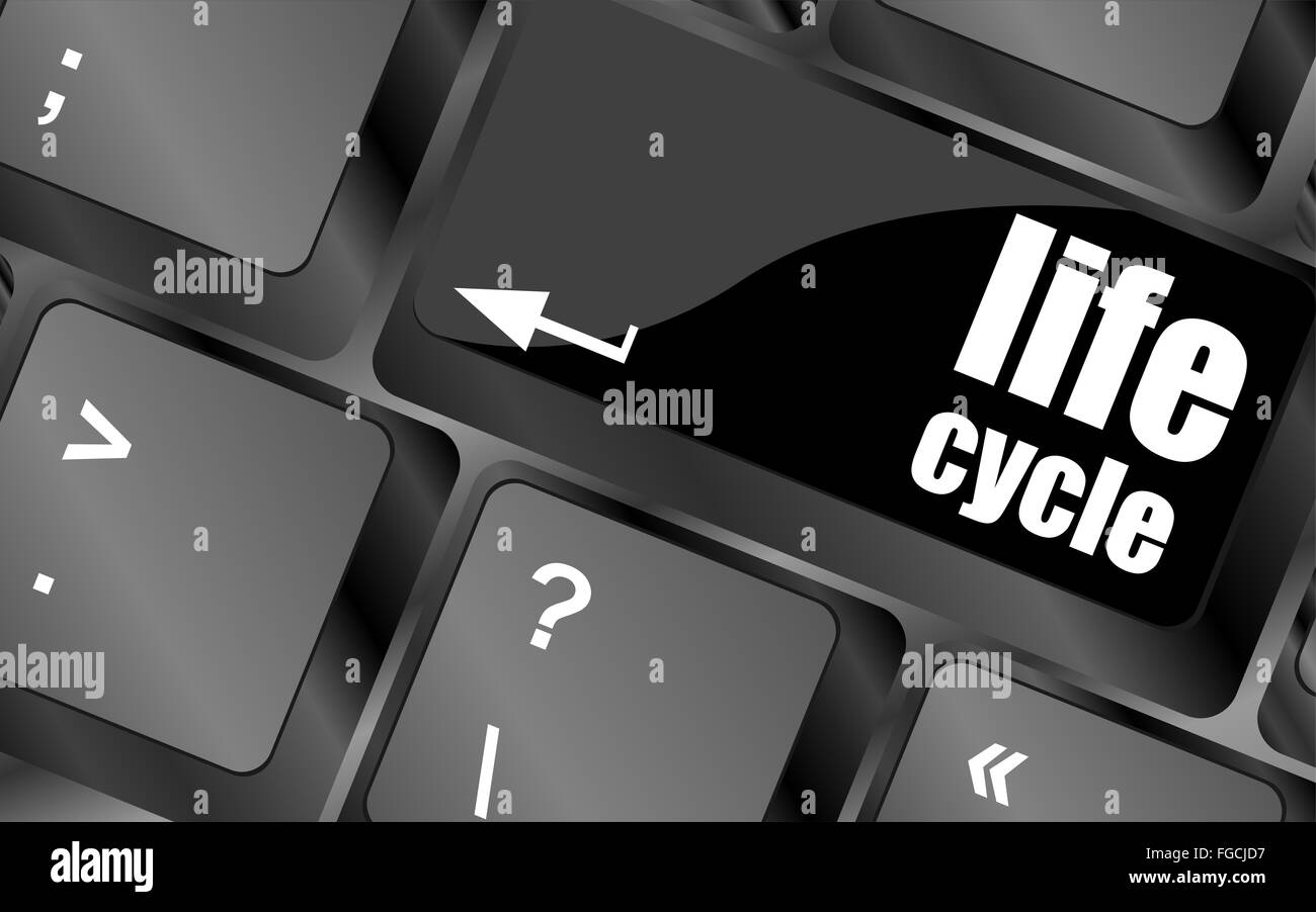 life cycle on laptop keyboard key Stock Photo - Alamy