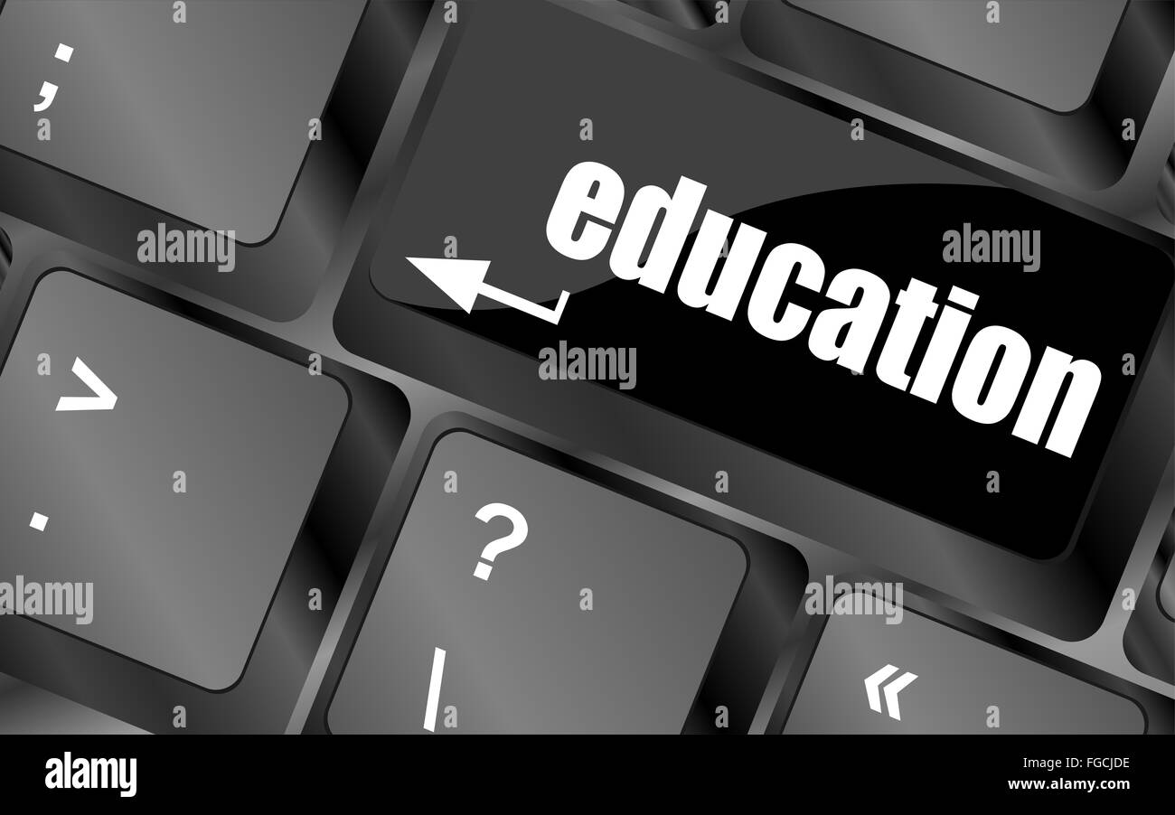 Computer keyboard with key education, internet learn concept Stock ...