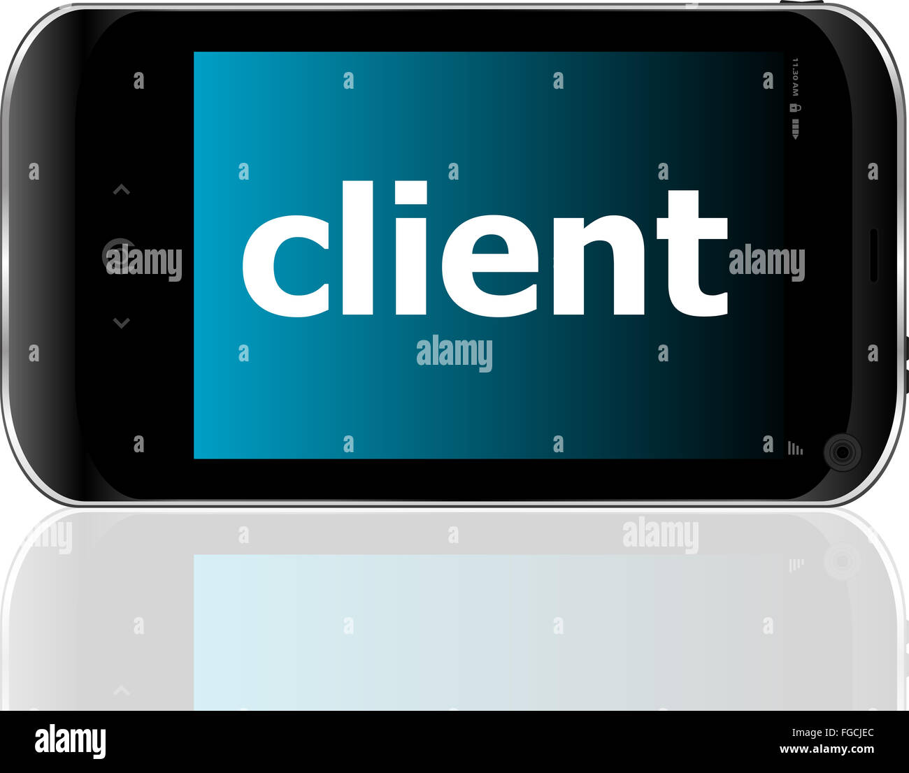 client word on smart mobile phone, business concept Stock Photo - Alamy
