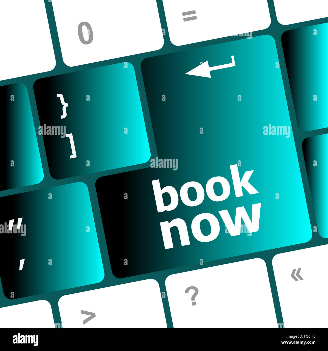 Book now button on keyboard key Stock Photo - Alamy