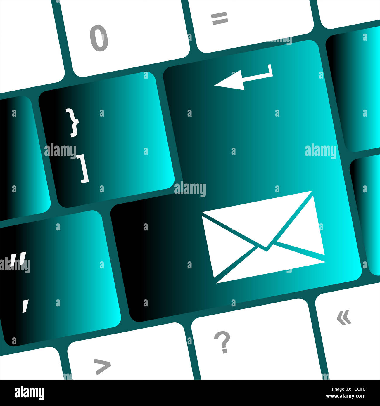 Mail keyboard button on computer keyboard key Stock Photo - Alamy