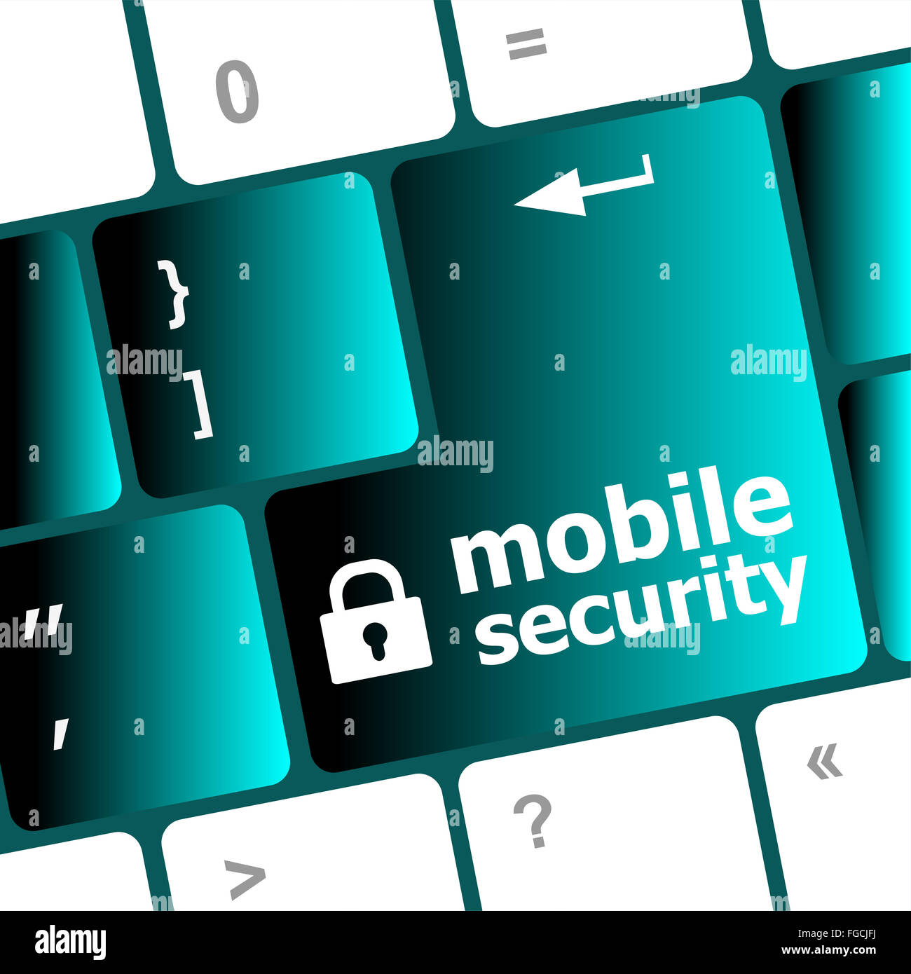 mobile security key on the keyboard of laptop computer Stock Photo - Alamy