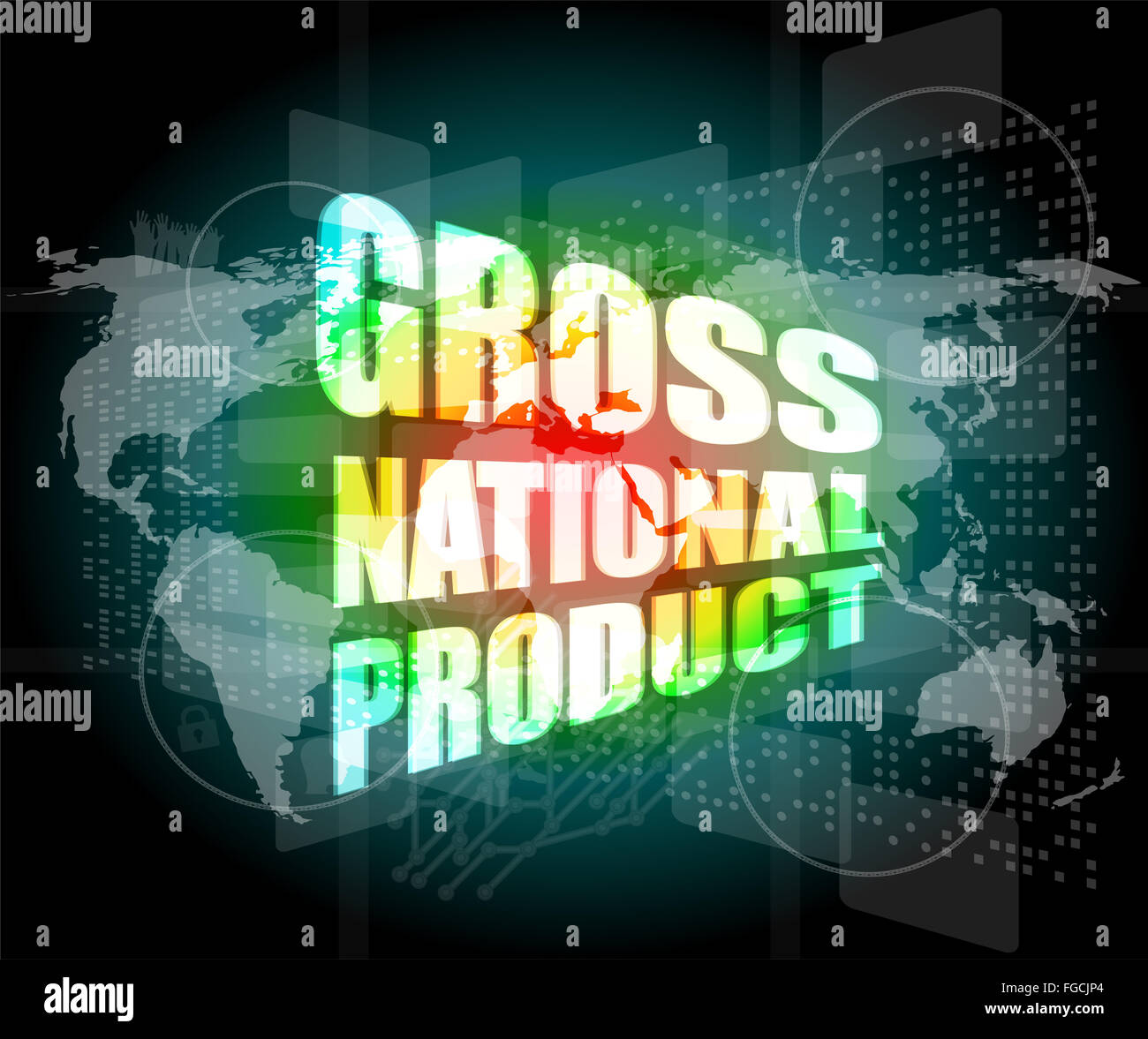 gross national product word on digital touch screen Stock Photo - Alamy
