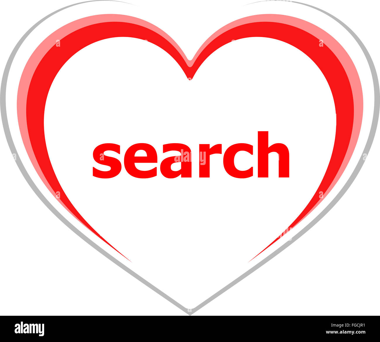 internet concept, search word on love heart Stock Photo - Alamy