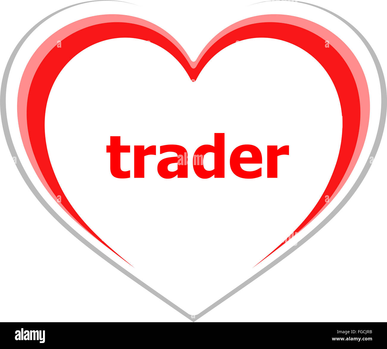 business concept, trader word on love heart Stock Photo - Alamy