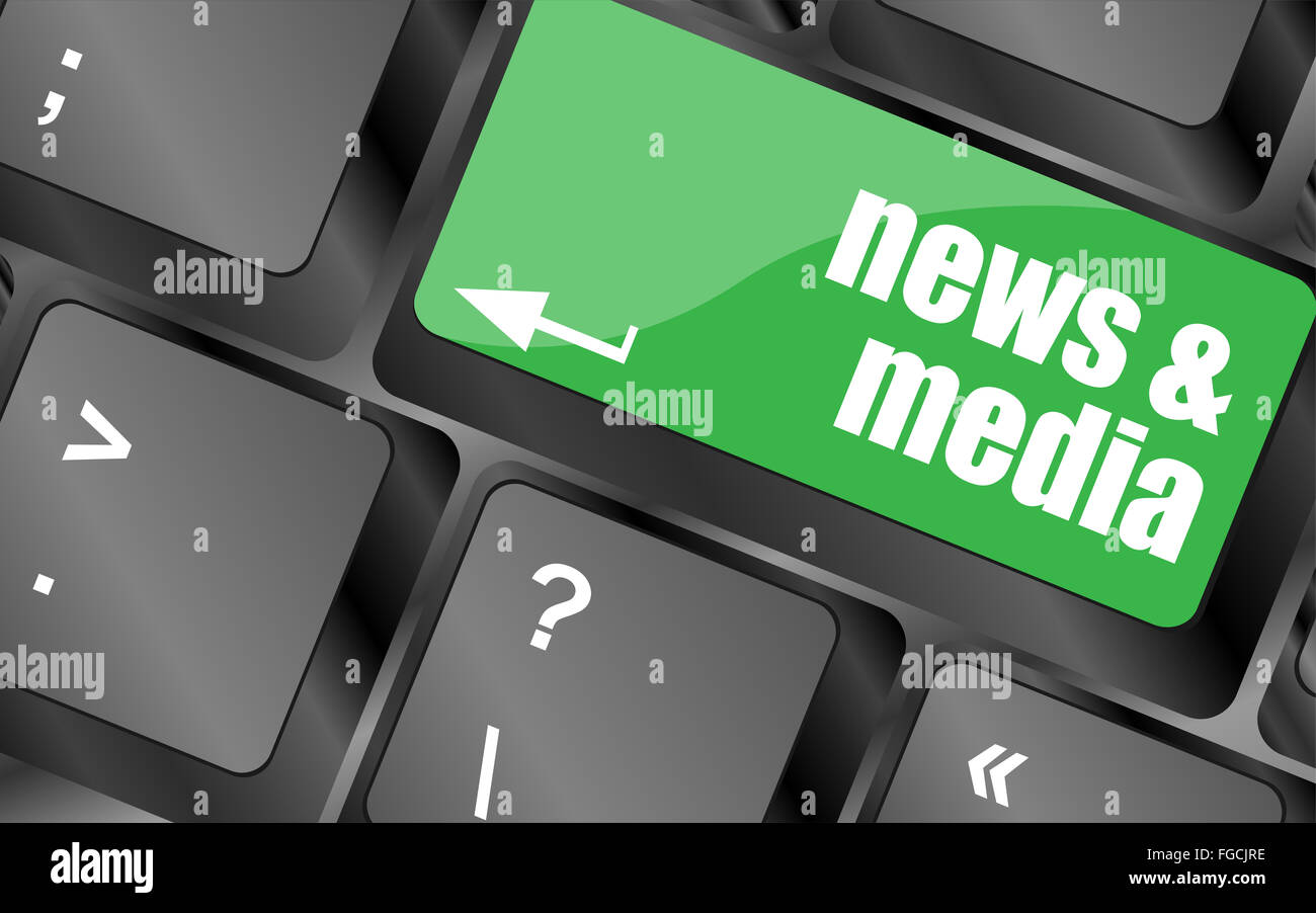 Computer keyboard with news and media key. business concept Stock Photo ...