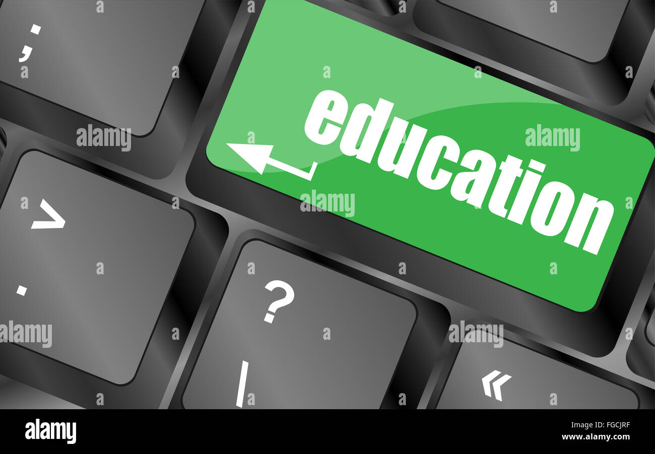 Computer keyboard with key education, internet learn concept Stock ...
