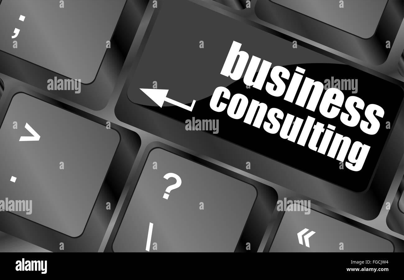 Computer keyboard with business consulting key. business concept Stock ...