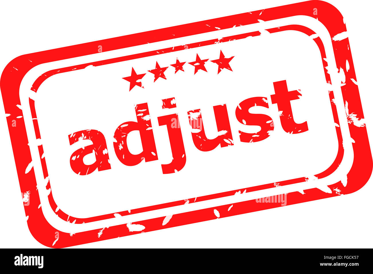 red rubber stamp with adjust word Stock Photo - Alamy