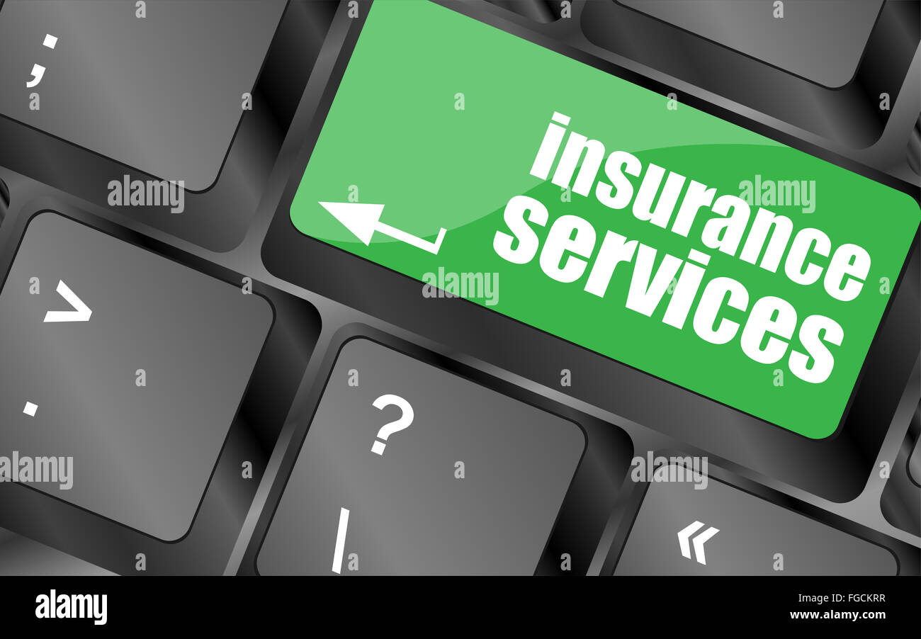 Keyboard with insurance services button, internet concept Stock Photo ...