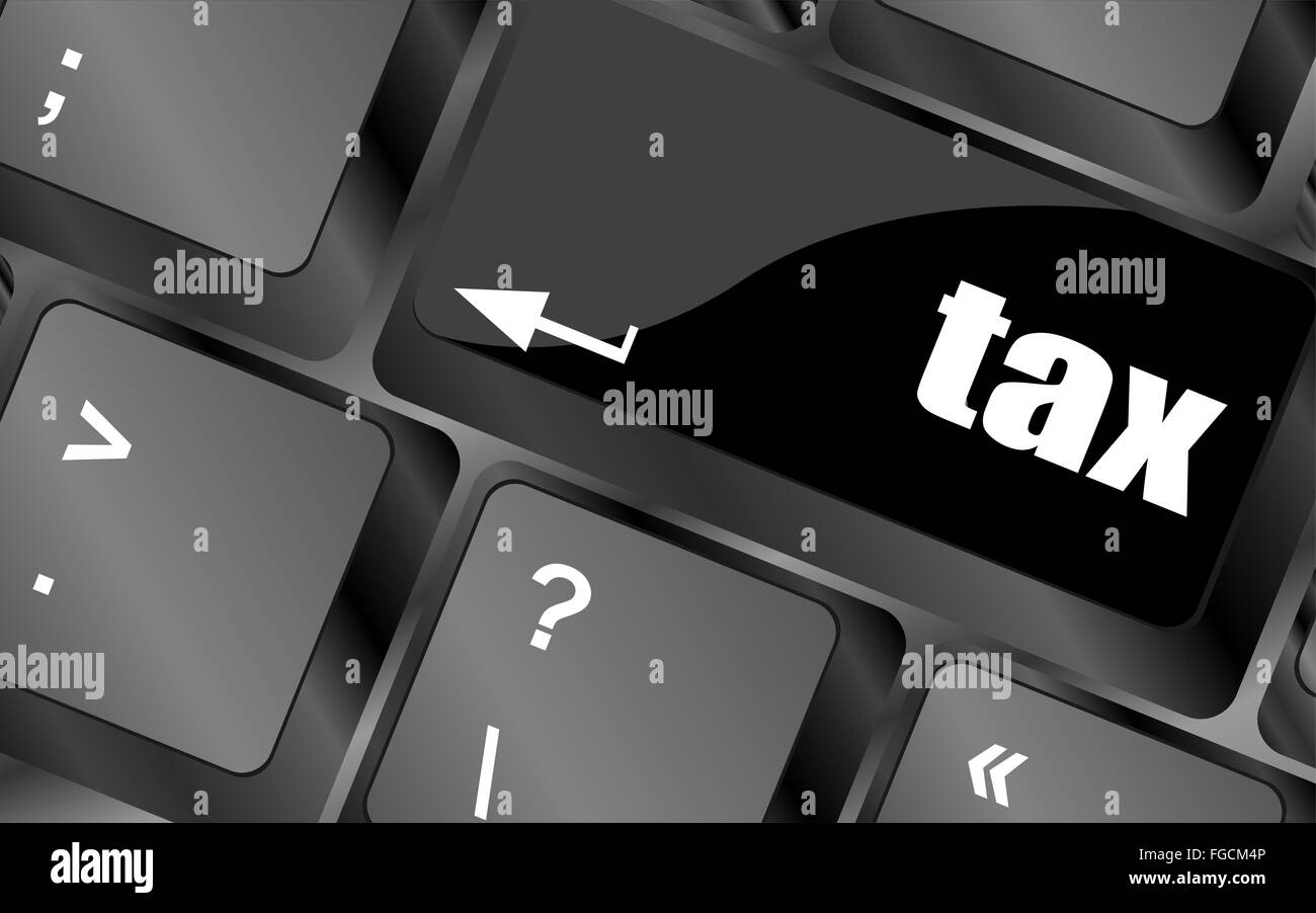 tax word on laptop keyboard key, business concept Stock Photo - Alamy