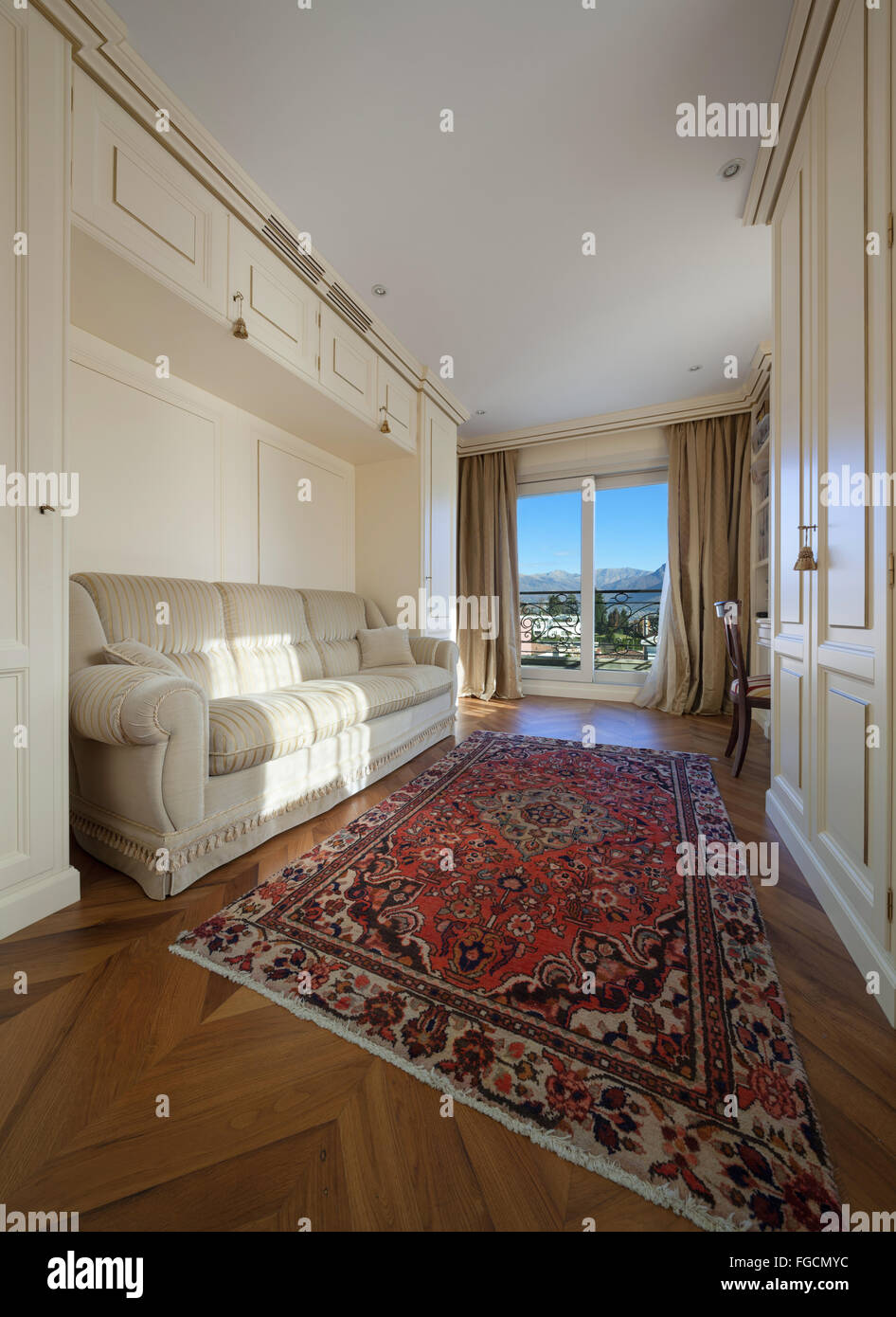 Interior, comfortable living room with classic design furniture Stock ...