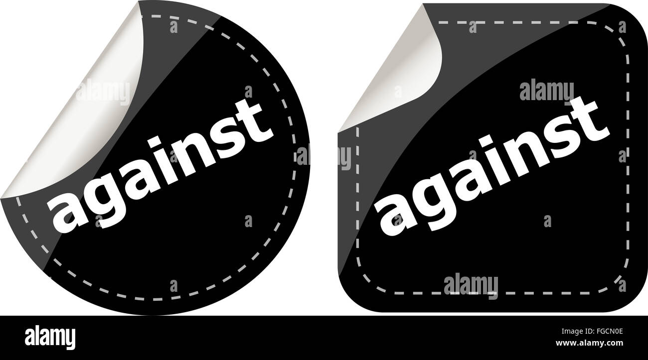 against stickers set on white, icon button Stock Photo - Alamy