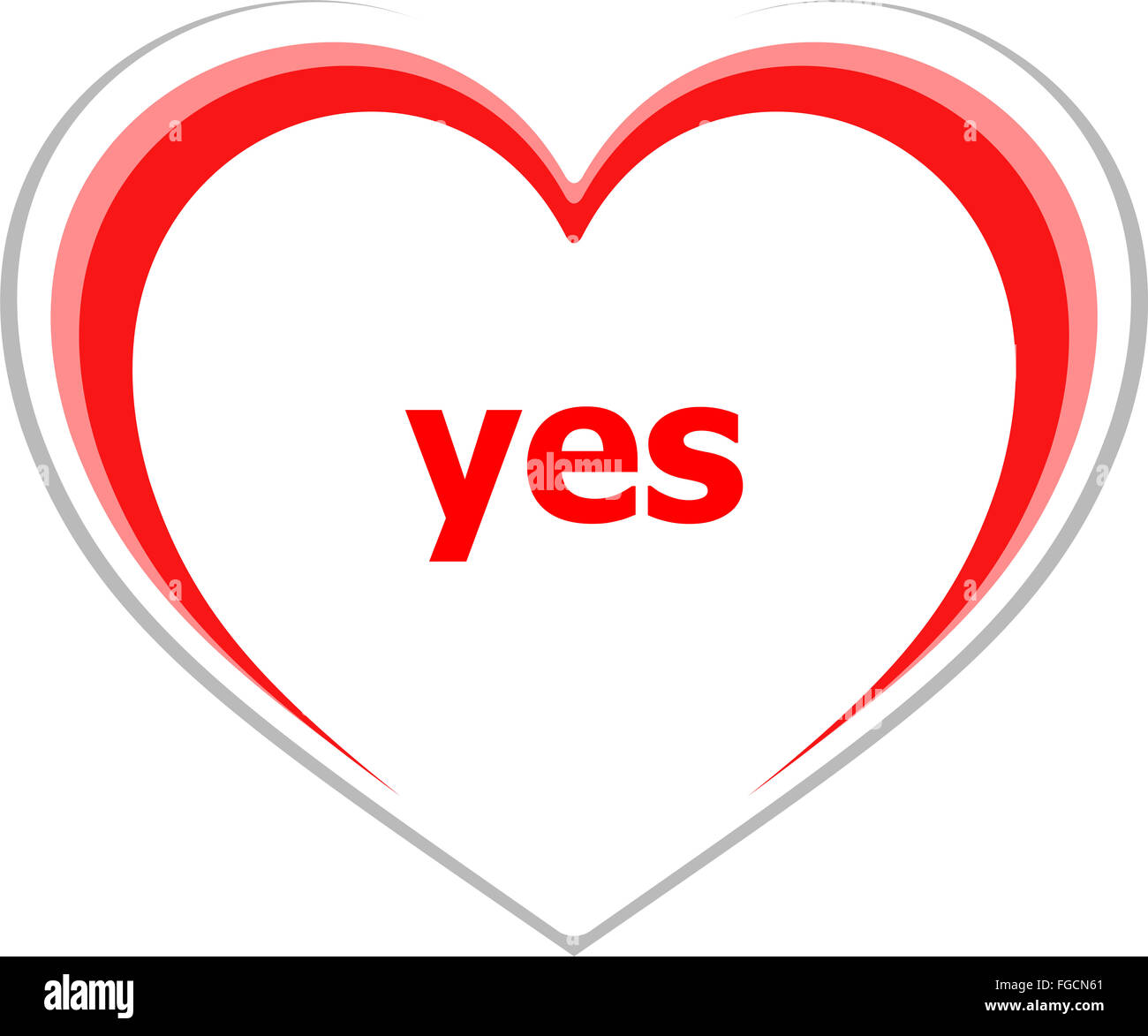 marketing concept, yes word on love heart Stock Photo - Alamy