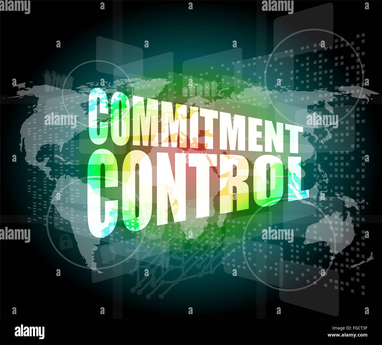 commitment control on digital touch screen Stock Photo - Alamy