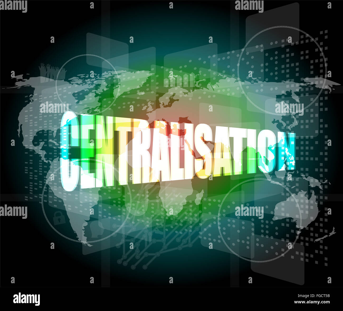 business concept: centralisation word on digital screen Stock Photo - Alamy