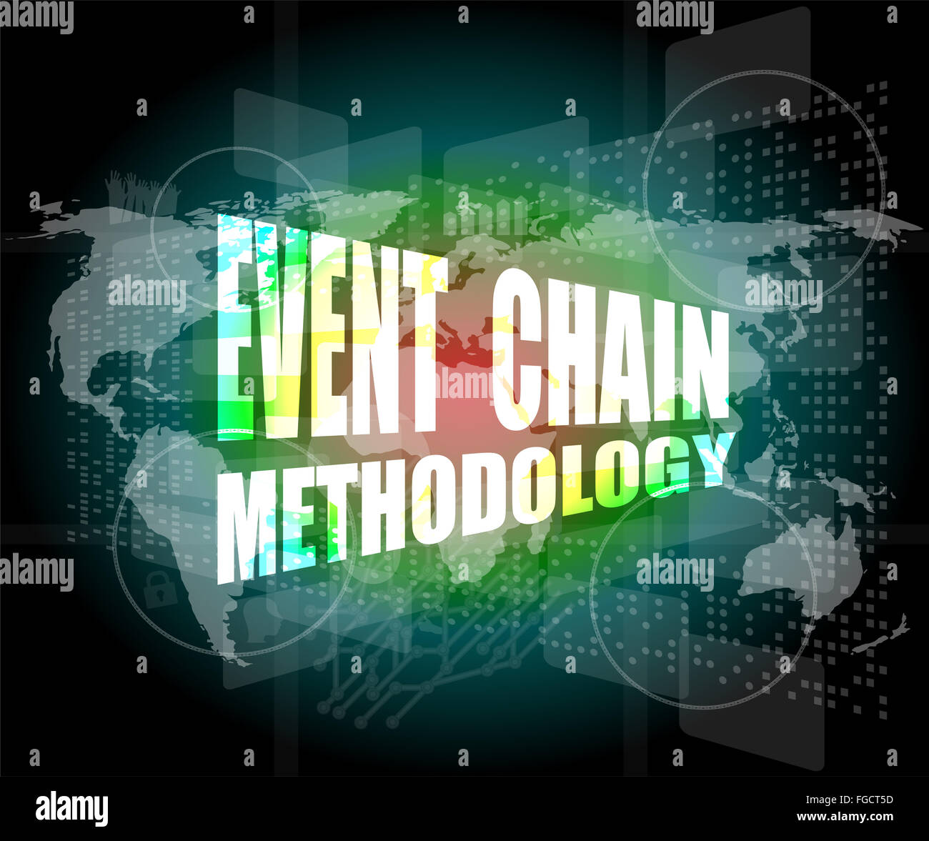 event chain methodology word on business digital touch screen Stock ...