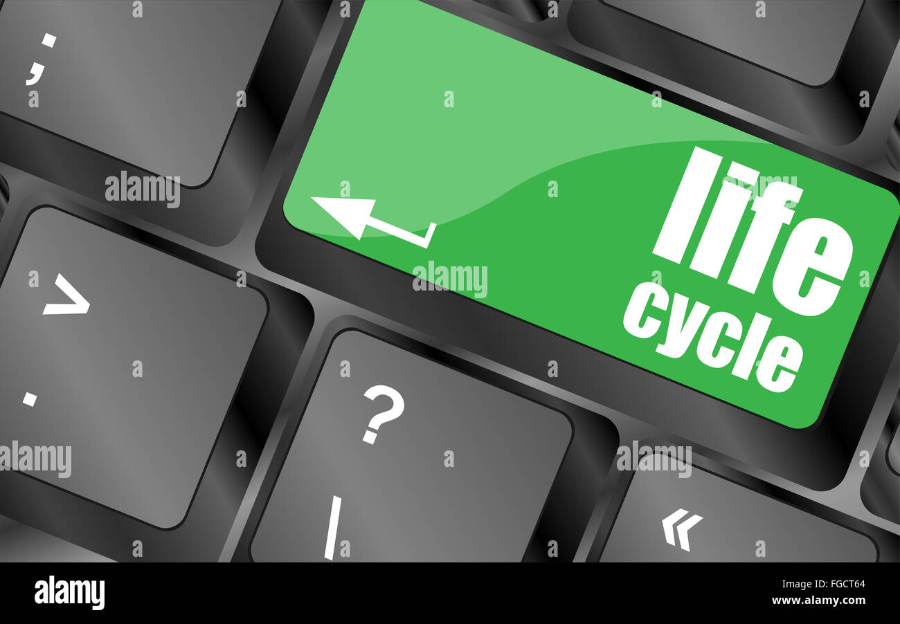 life cycle on laptop keyboard key Stock Photo - Alamy