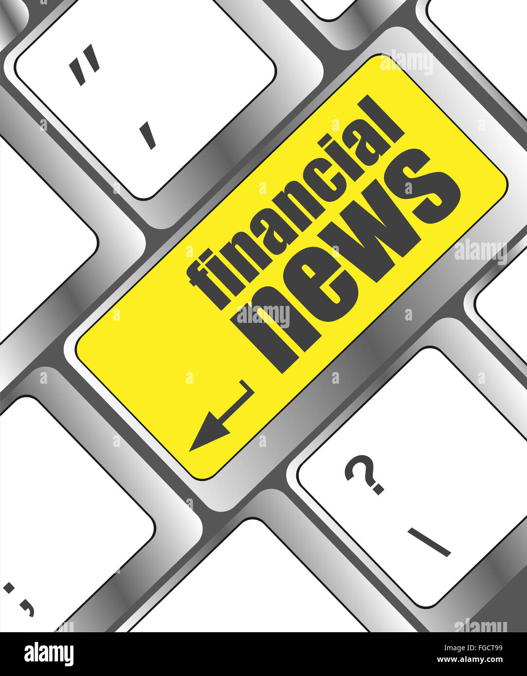 financial news button on computer keyboard Stock Photo - Alamy