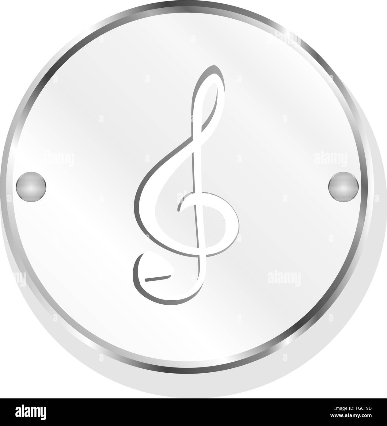 music round glossy web icon on white background Stock Photo - Alamy