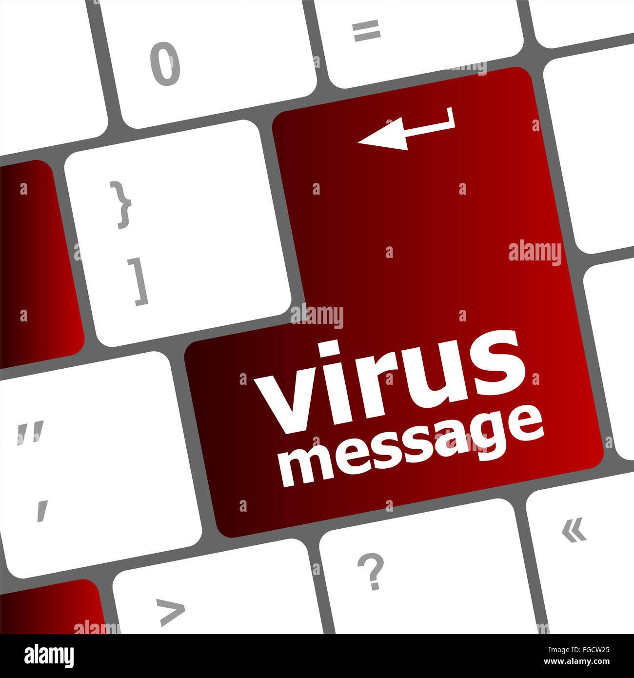 Computer keyboard with virus message key Stock Photo - Alamy