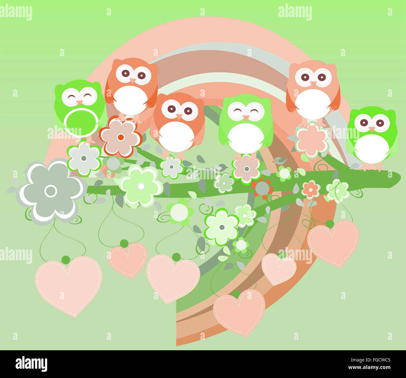 Owls birds love heart tree hi-res stock photography and images - Alamy