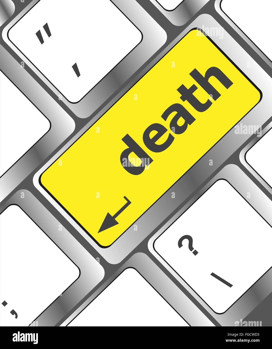 Keyboard with death word button Stock Photo - Alamy