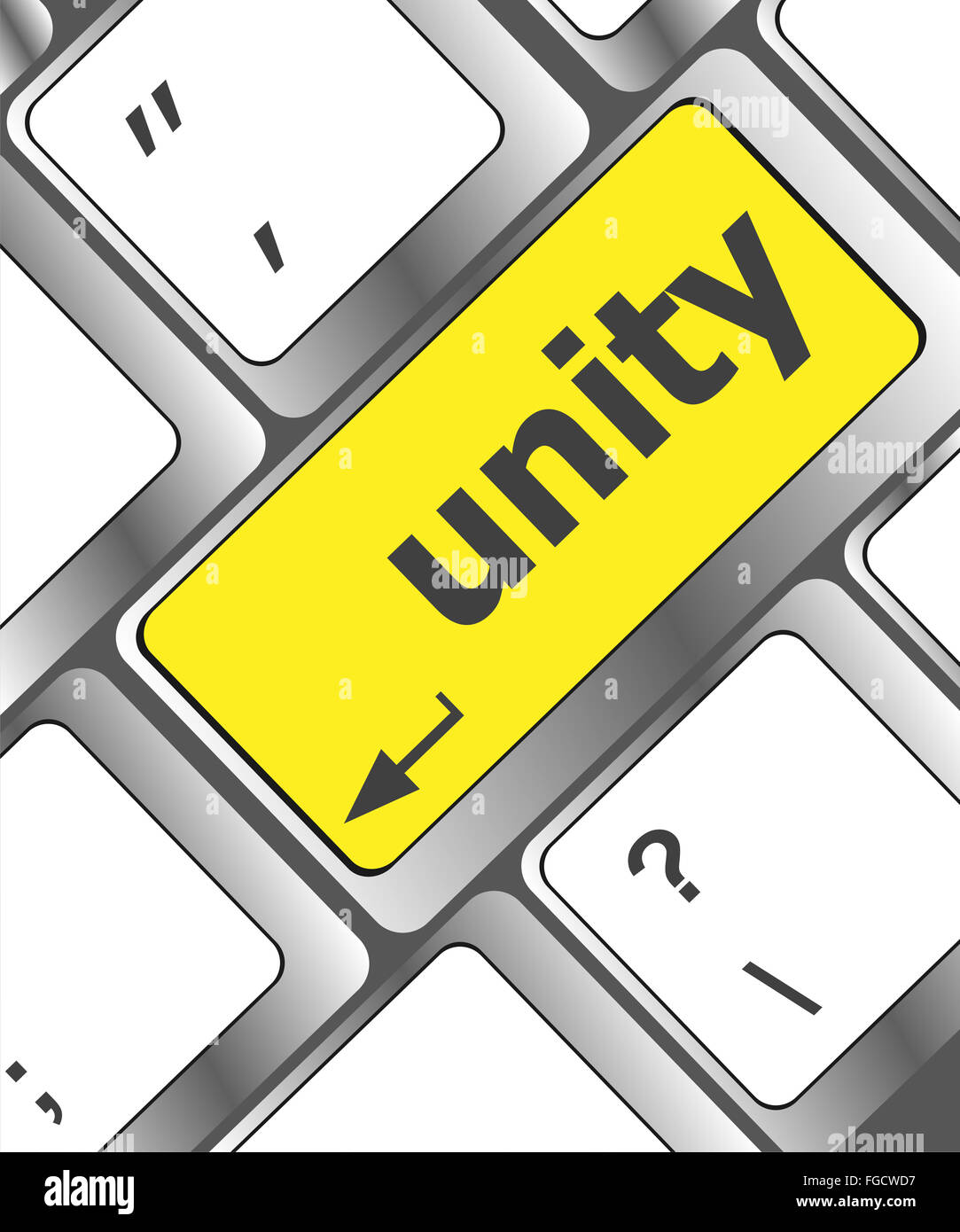 unity word on computer keyboard pc key Stock Photo - Alamy