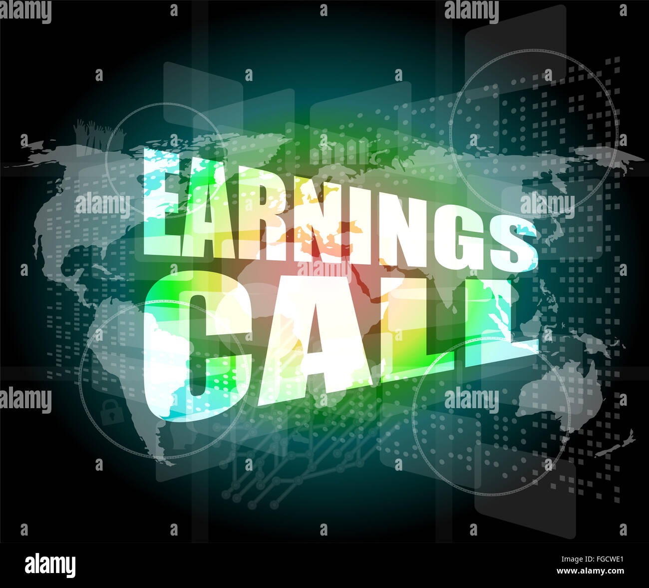 earnings call words on touch screen interface Stock Photo - Alamy