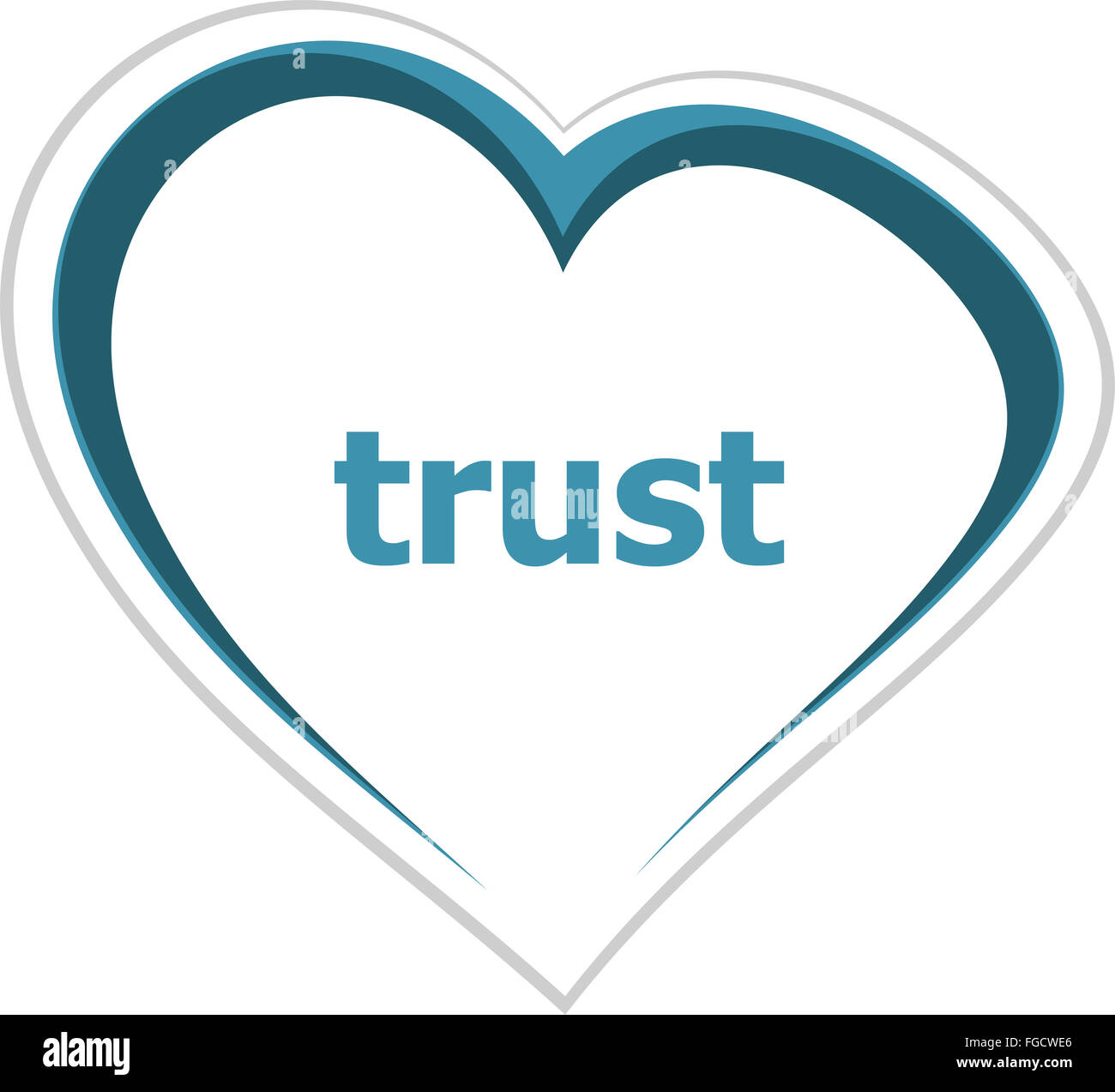 marketing concept, trust word on love heart Stock Photo - Alamy