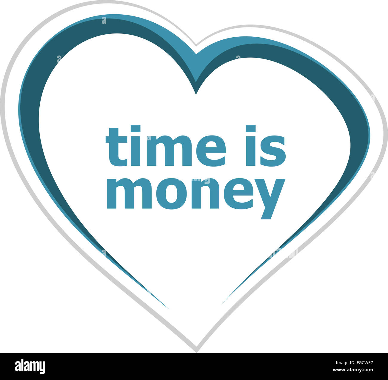 Business concept, time is money words on love heart Stock Photo - Alamy