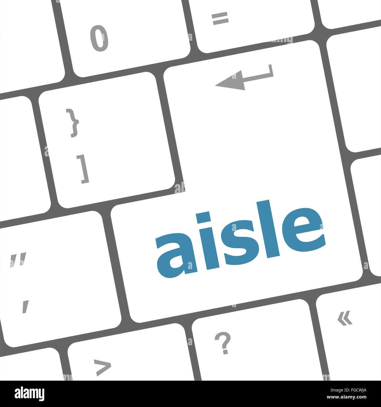 aisle words concept with key on keyboard Stock Photo - Alamy