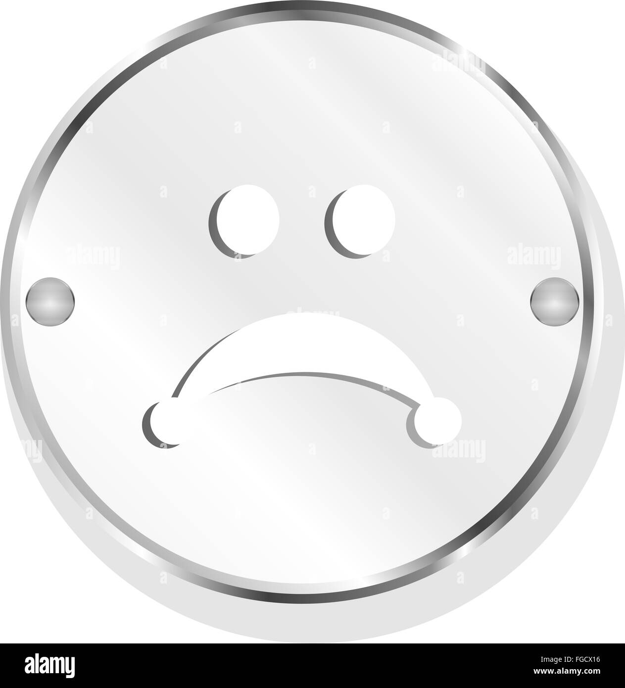 Sad icon (button) isolated on white background Stock Photo - Alamy
