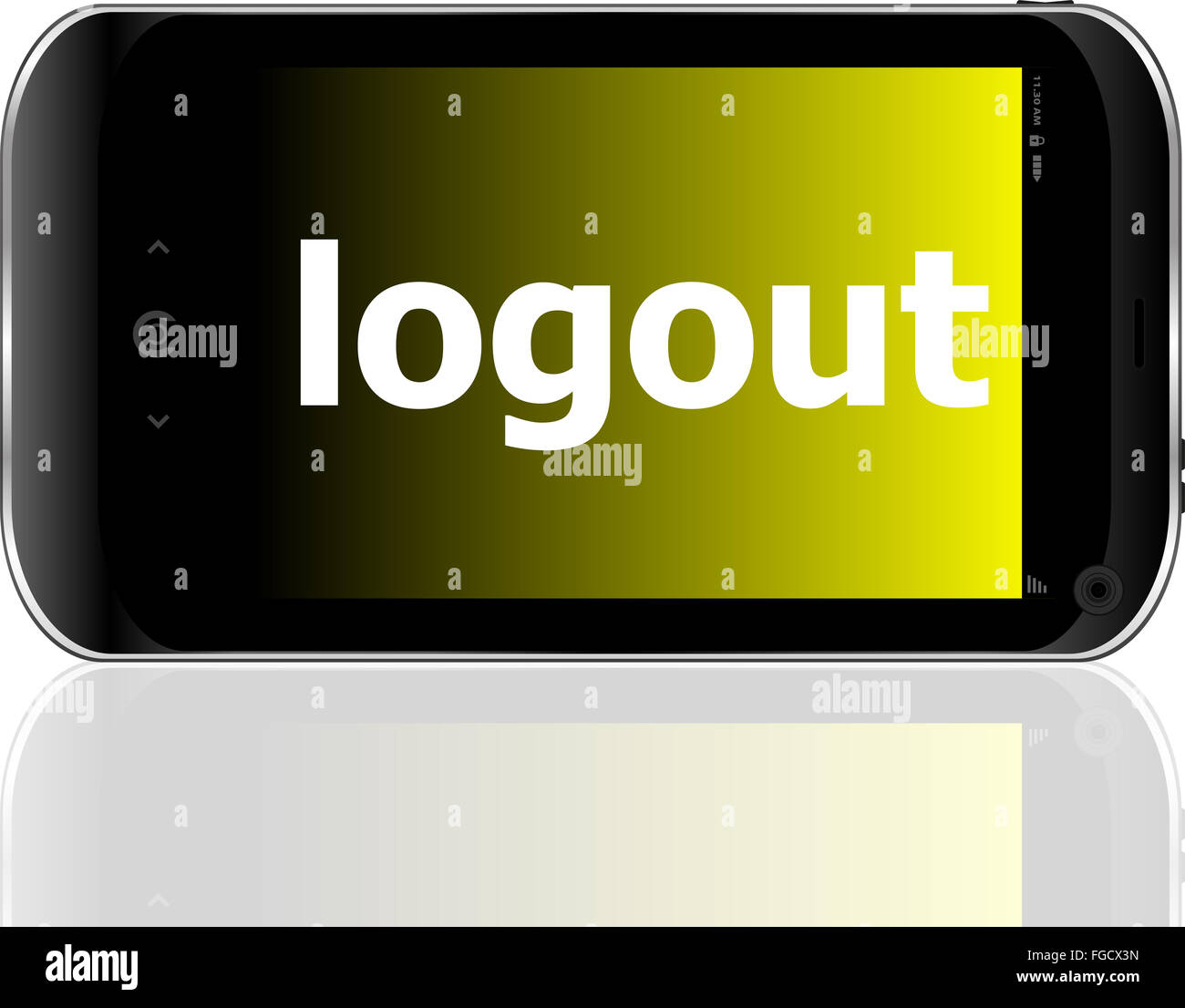 Web development concept: smartphone with word logout on display Stock ...