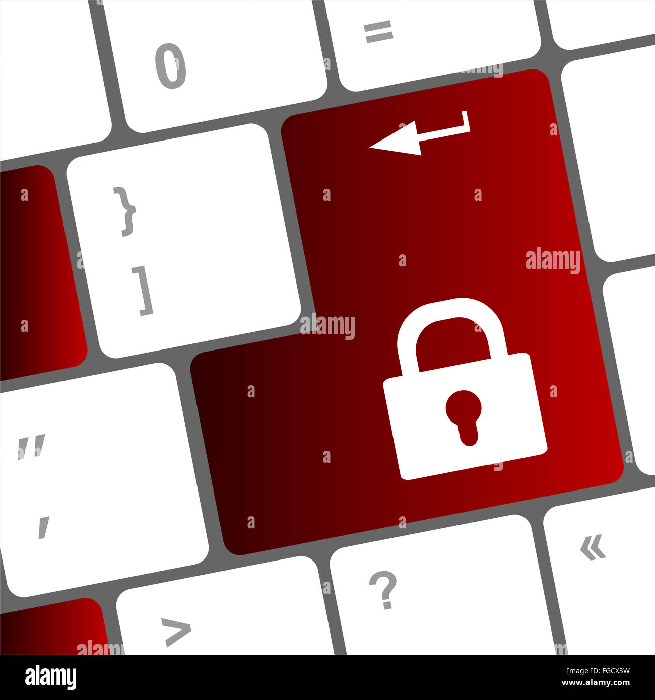 Lock button on the keyboard key Stock Photo - Alamy