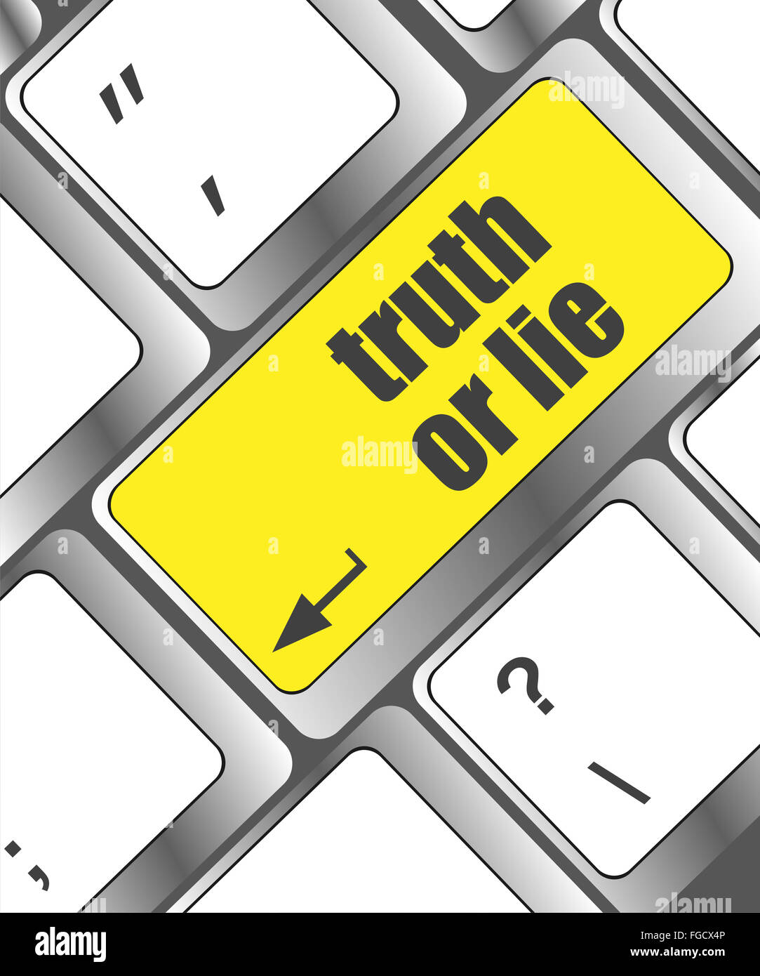 truth or lie button on computer keyboard key Stock Photo - Alamy