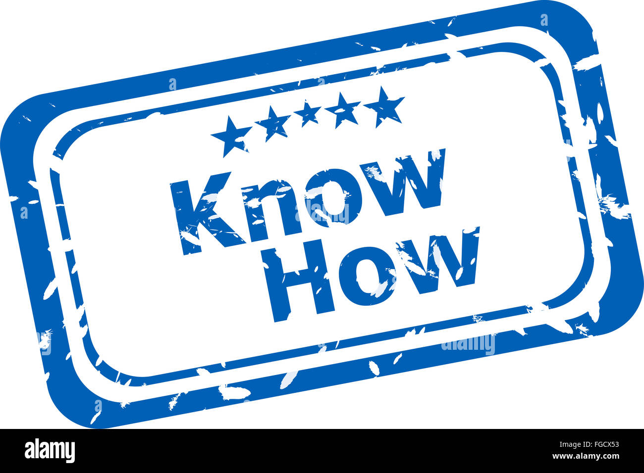 know how grunge rubber stamp on white Stock Photo - Alamy