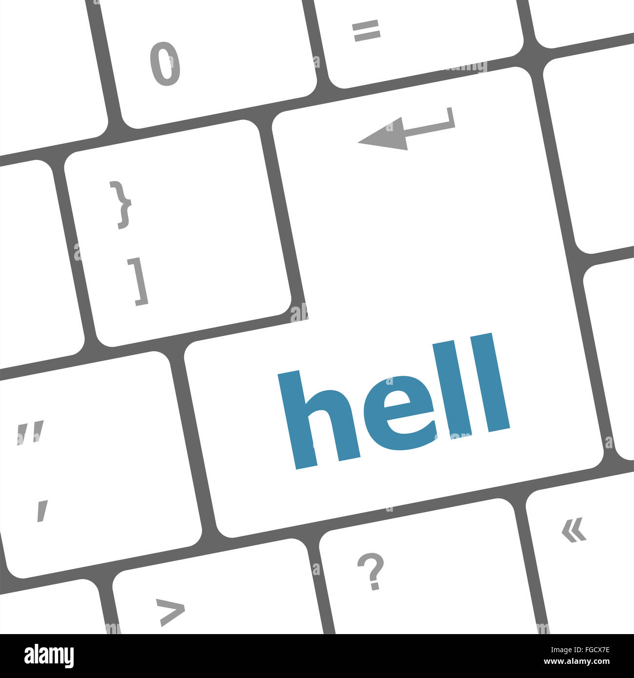 hell word on computer pc keyboard key Stock Photo - Alamy