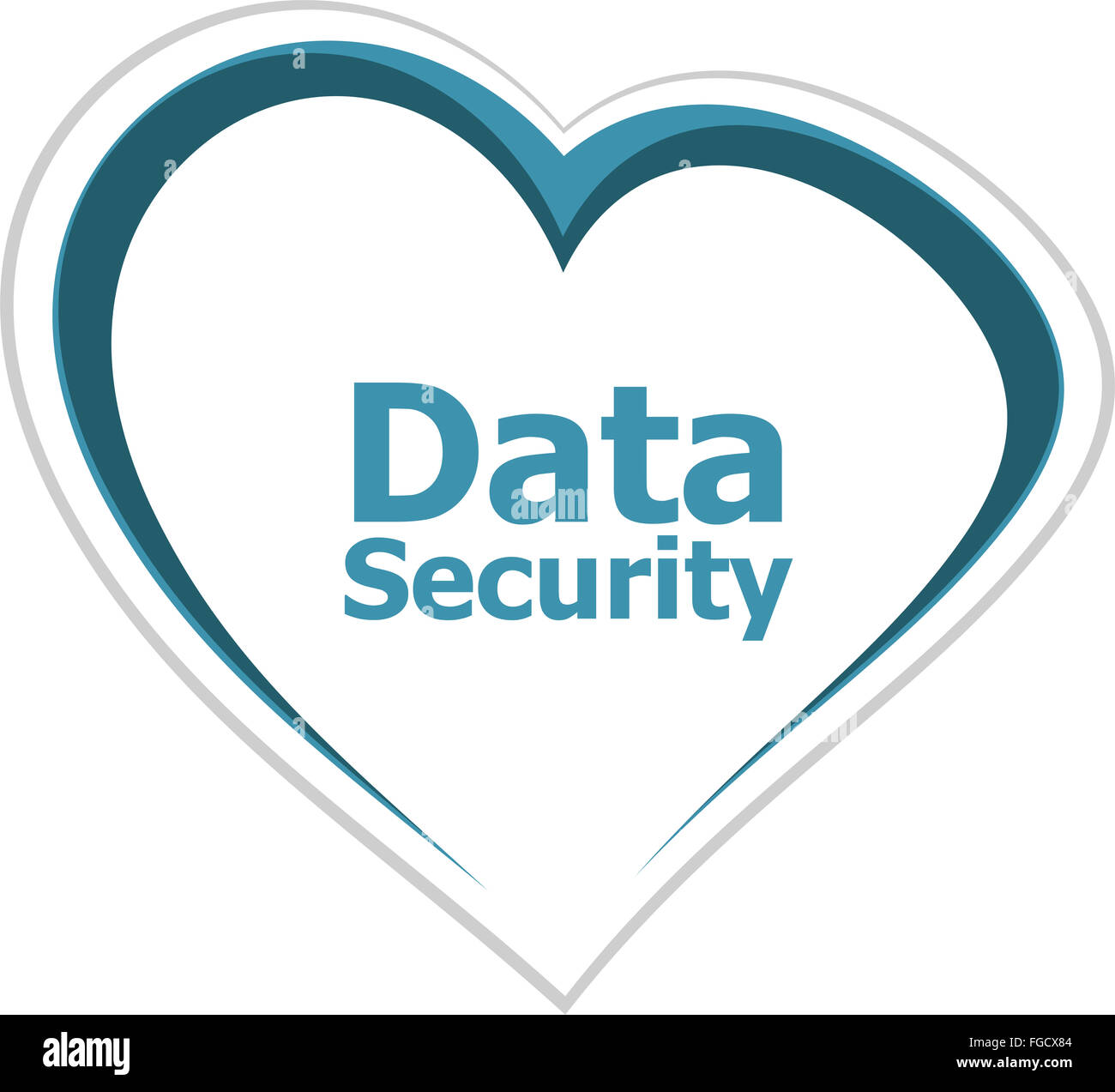 security concept, data security words on love heart Stock Photo - Alamy